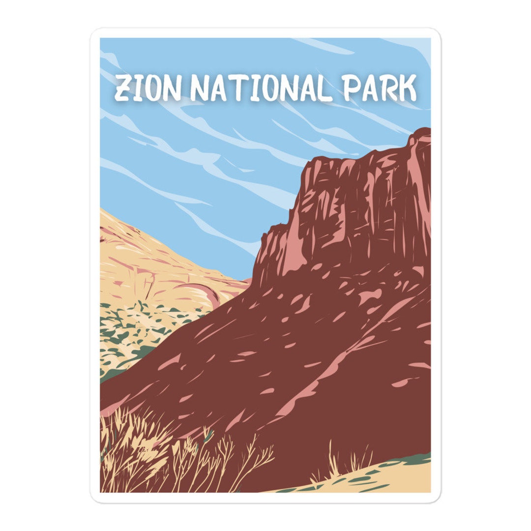 Zion National Park Sticker Decal for Laptop, Water Bottle, and More! - Etsy