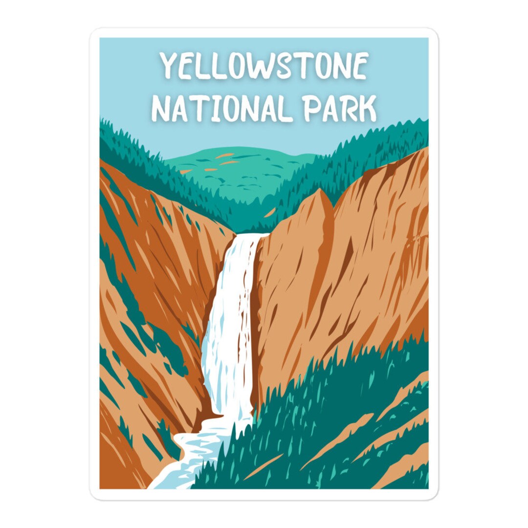 Yellowstone National Park Sticker Decal for Laptop, Water Bottle, and ...