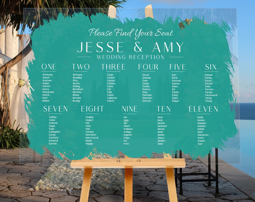 Seating Chart, Find Your Seat Sign, Acrylic Custom Seating Chart ...