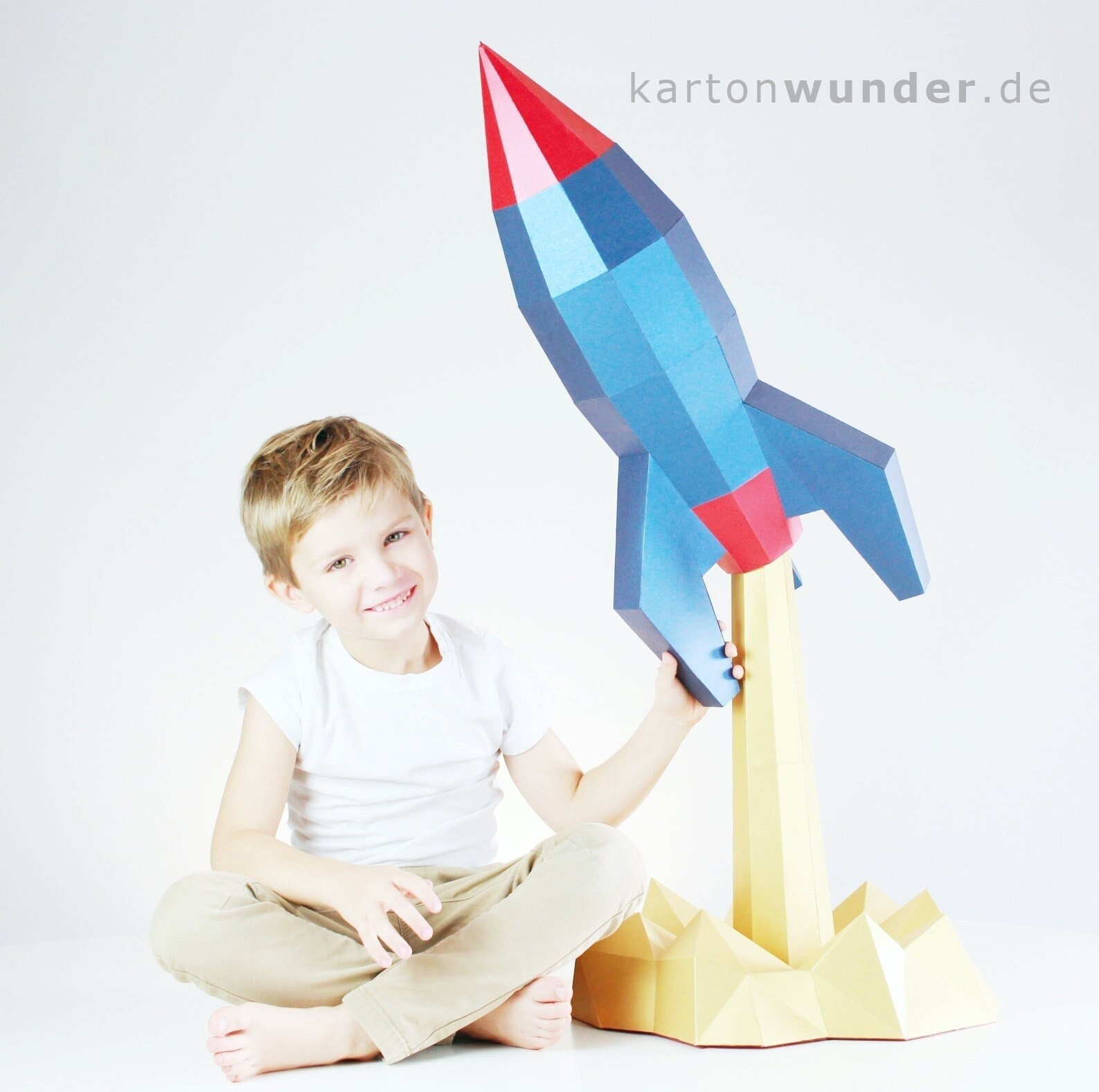 RAKETE XXL 3D Bastelset aus Premium-Karton inkl. Zubehör in ...