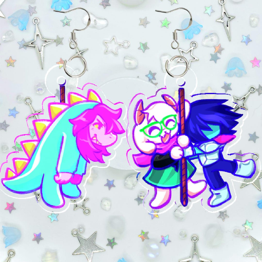 Deltarune Charm Earrings: Susiezilla Acrylic Minigame, Hypoallergenic ...