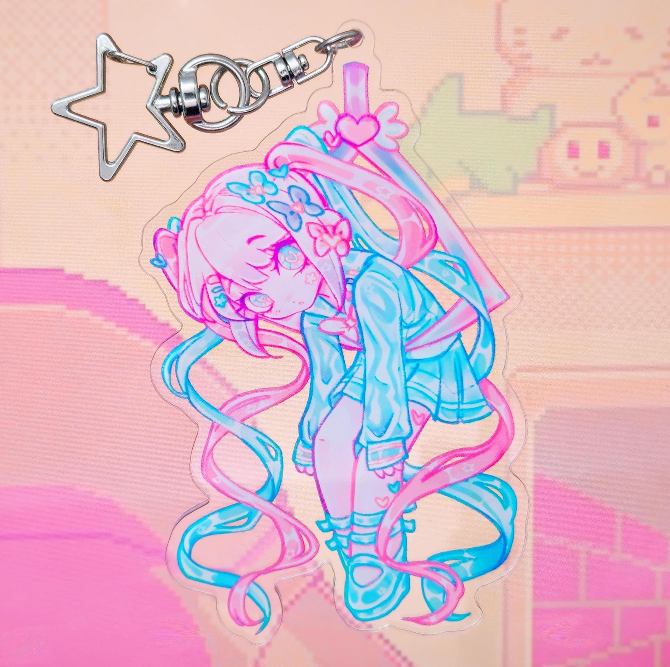 NSO Kangel Ame-chan Charm | Double-sided Acrylic Anime Charm | Unique ...