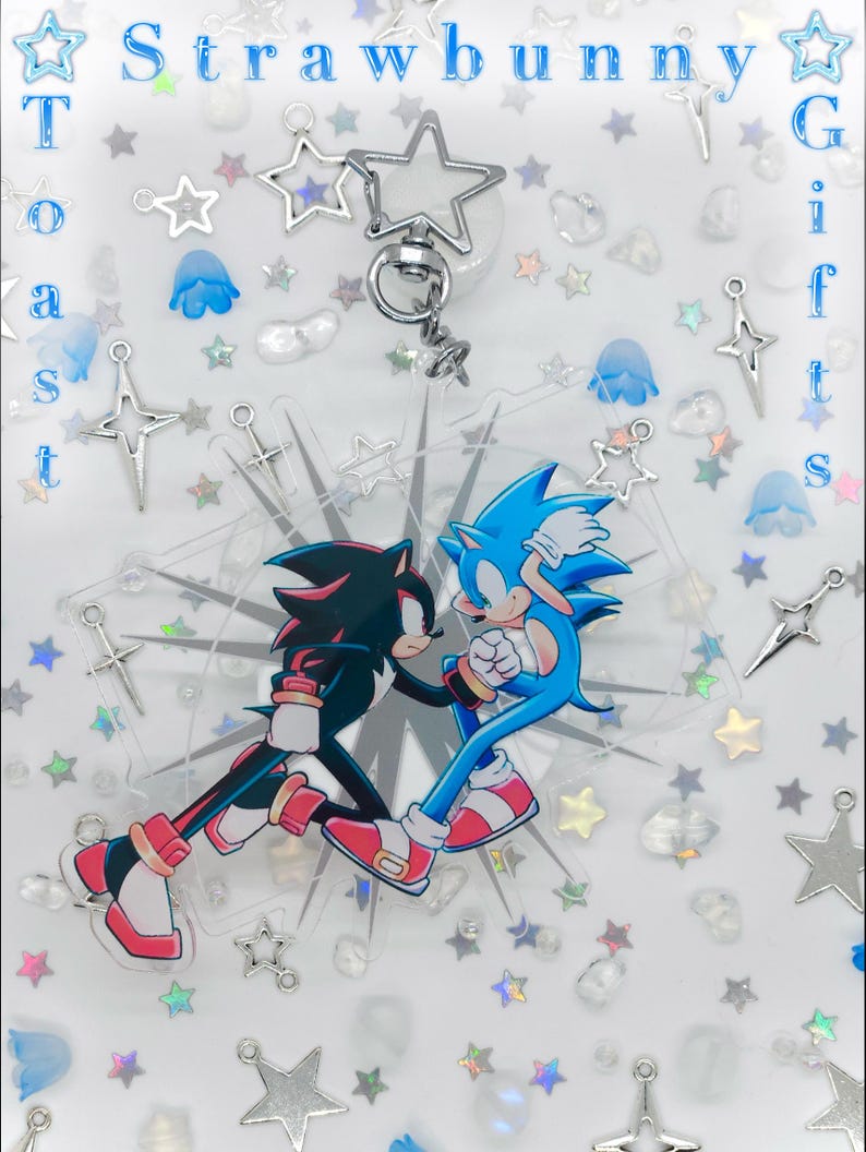 Sonic Keychains | Shadow and Maria, Sonadow, and Chao Charms | 4-inch ...