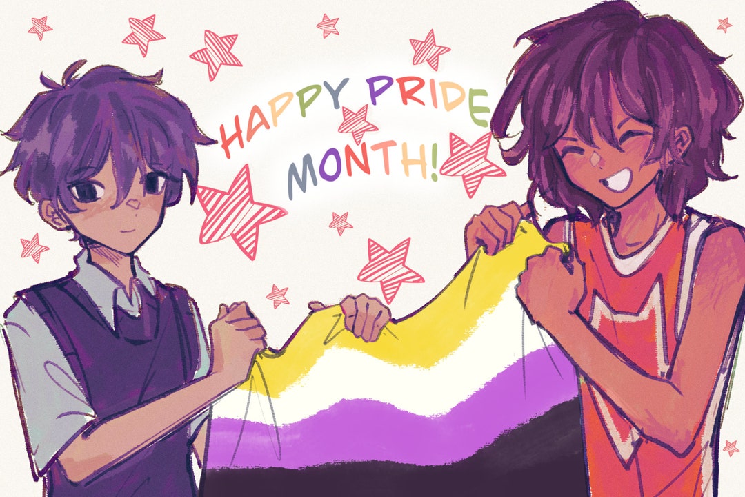 Nonbinary Flag omori Themed Pride Print 4x6 Print OMORI - Etsy