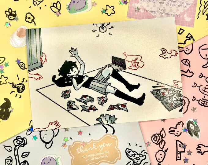 OMORI Sitting in White Space- 4x6 Print (matte) - Etsy