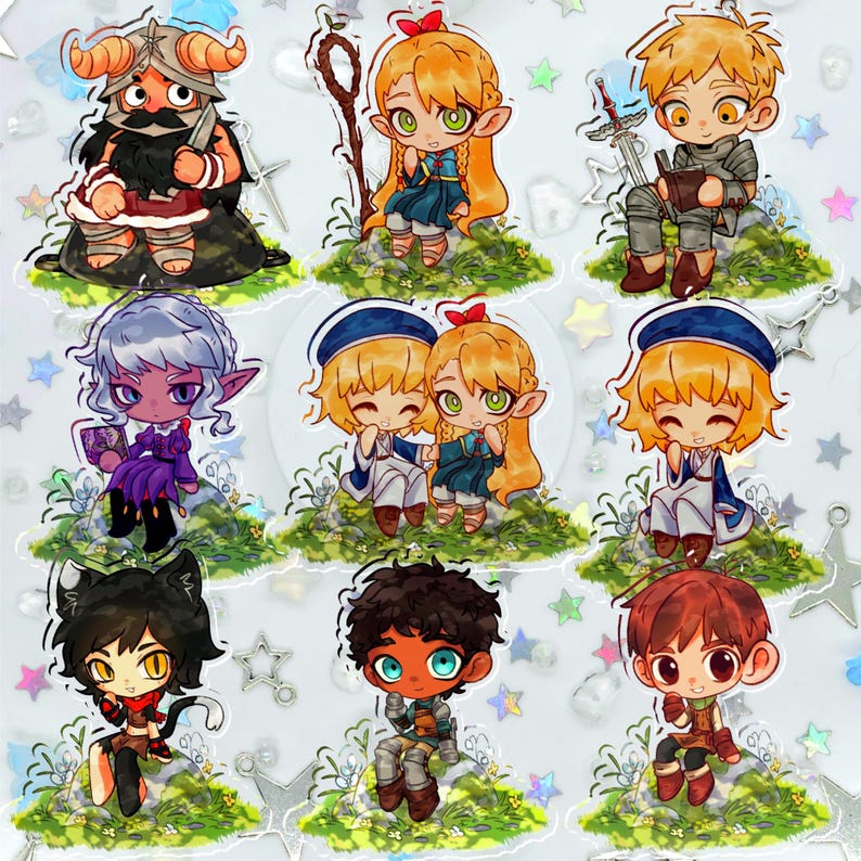Delicious in Dungeon | Chibi Style Charms | Double-sided Acrylic Anime ...
