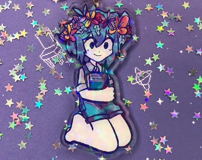 Basil's Memories Omori-(double Sided 4" Holographic Charm) - Etsy