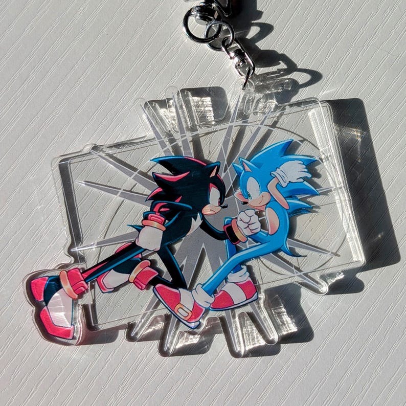 Sonic Keychains | Shadow and Maria, Sonadow, and Chao Charms | 4-inch ...