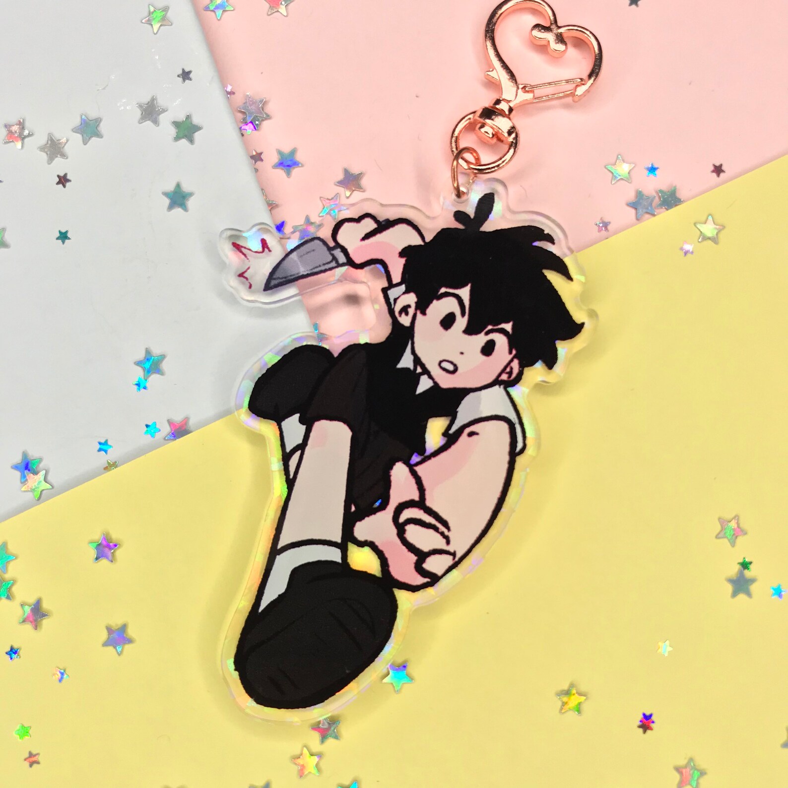 Sunny Running OMORI double Sided 4 Holographic Charm - Etsy