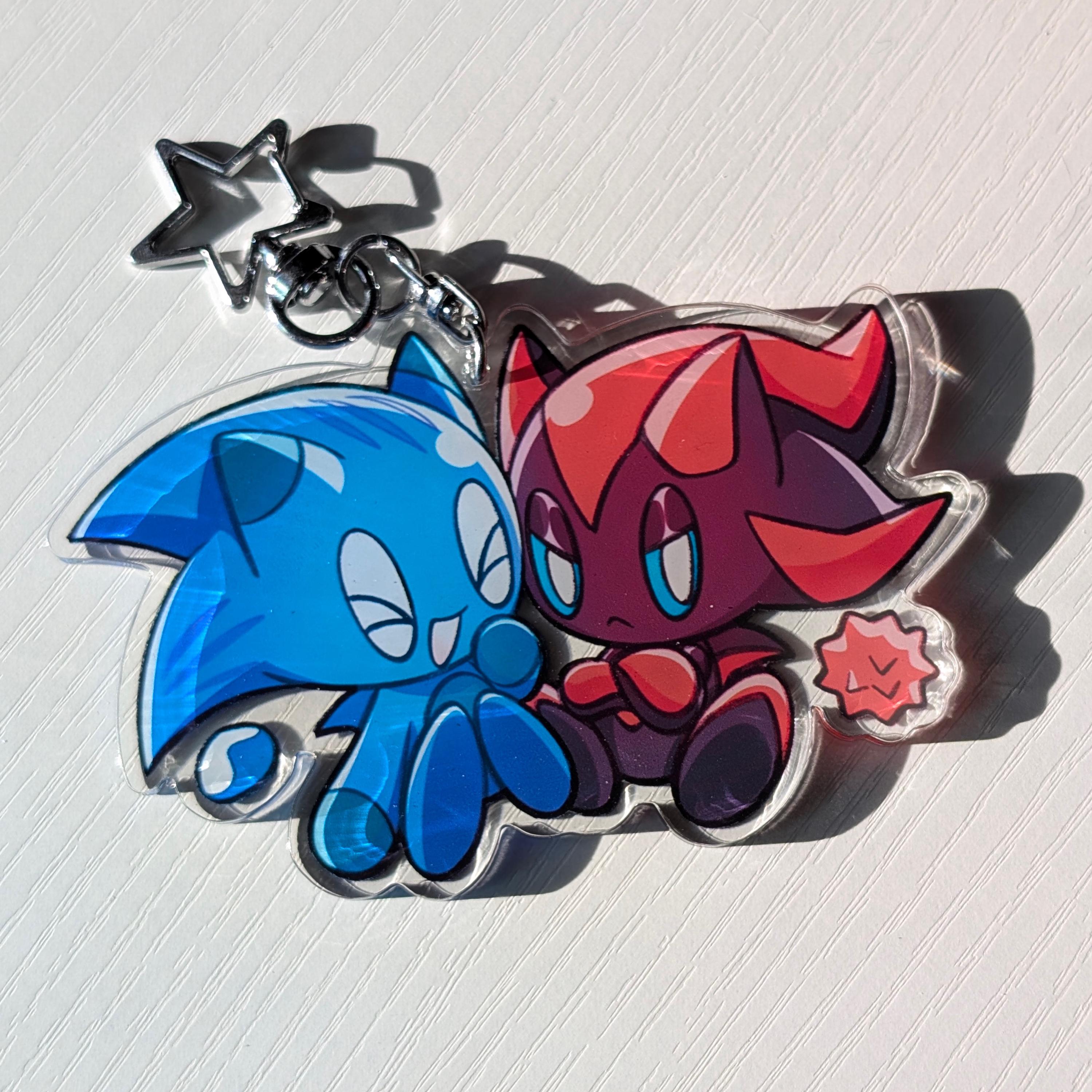 Sonic Keychains | Shadow and Maria, Sonadow, and Chao Charms | 4-inch ...