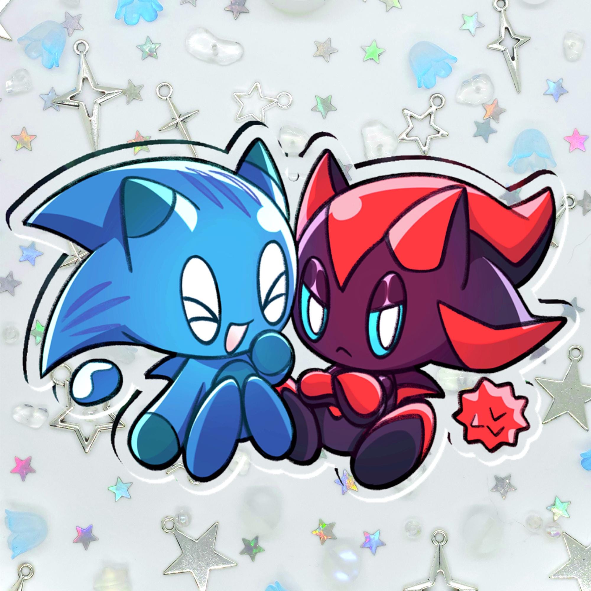 Sonic Keychains | Shadow and Maria, Sonadow, and Chao Charms | 4-inch ...