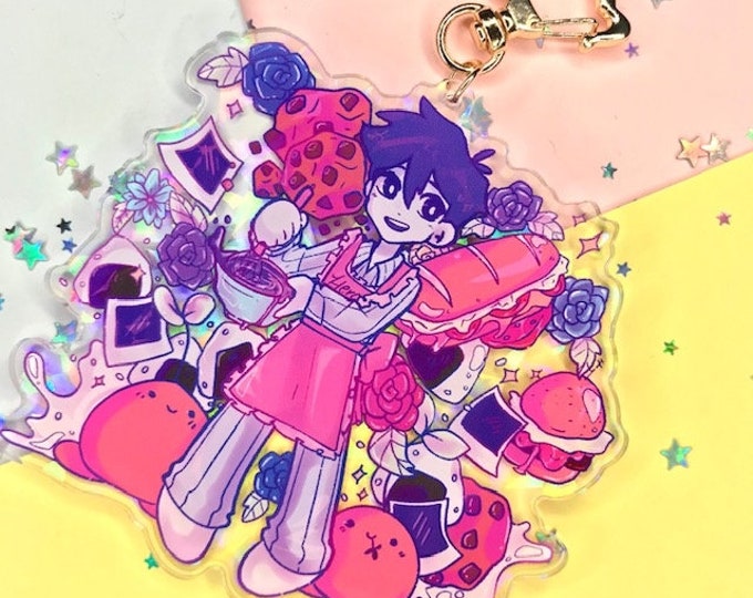 Hero- OMORI Charm Set-(double Sided Holographic Charm) 3 3/4" Tall 4 ...