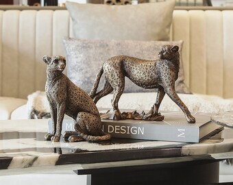 Resin Leopard Statue - Etsy