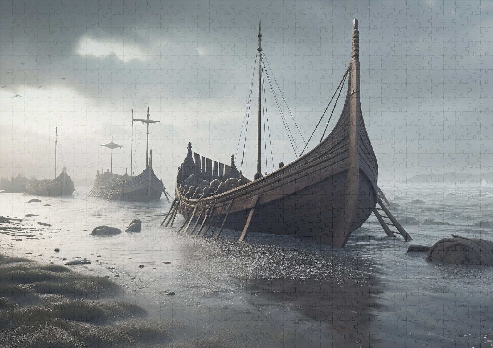 Raxxa Premium Puzzle: Vikings Ships, 1000 Pieces for Adults, Great Gift ...