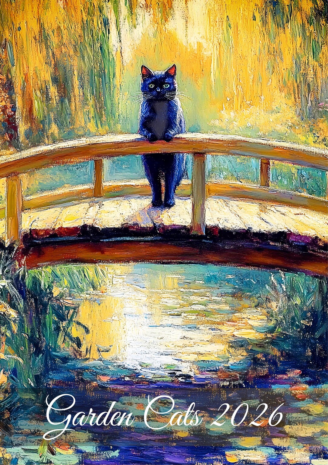 2026 Impressionism Cats Garden Calendar | Birthday | Gift | Christmas ...