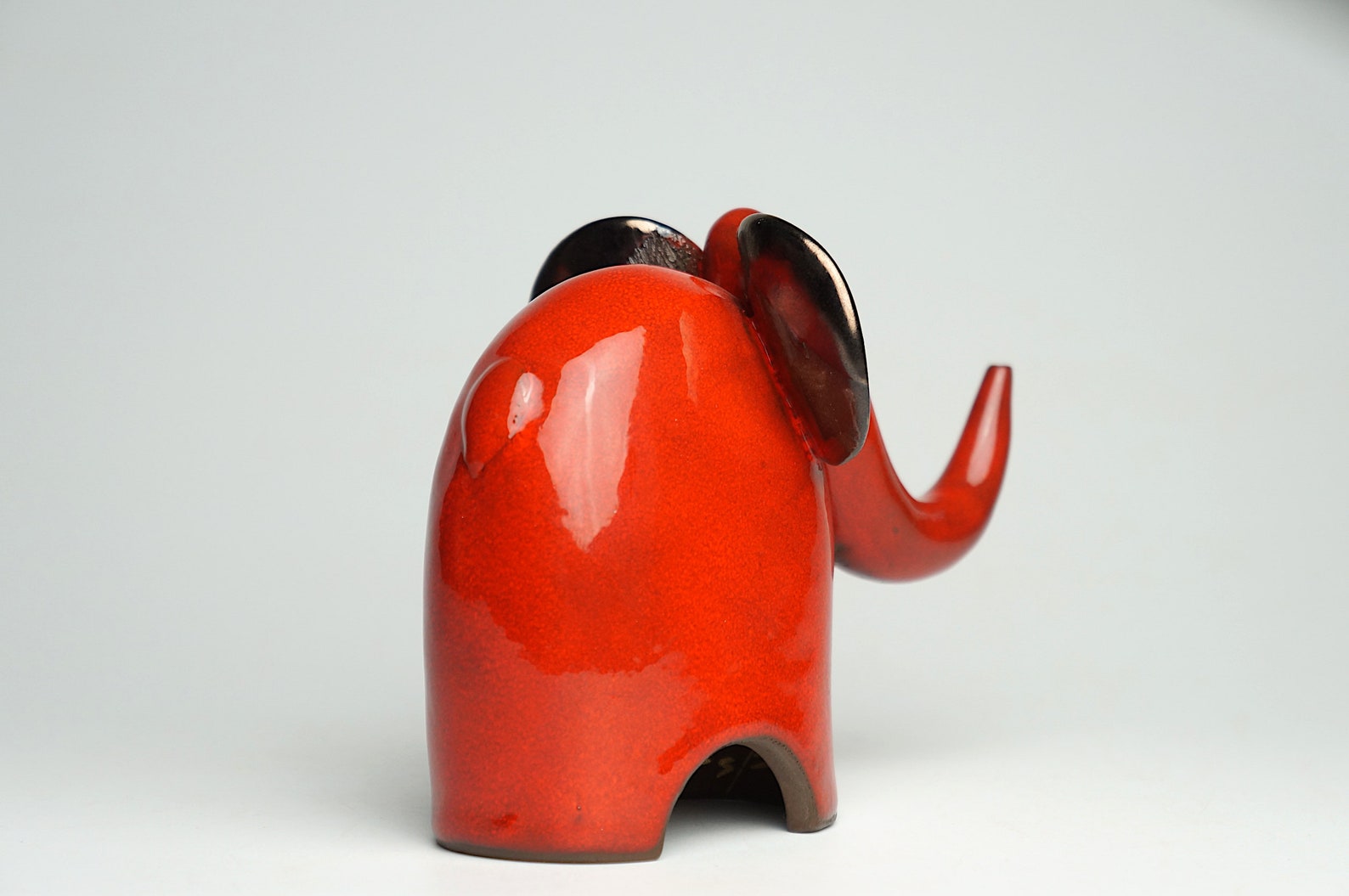 Red Ceramic Elephant Sculpture: Handmade Ring Holder - Etsy