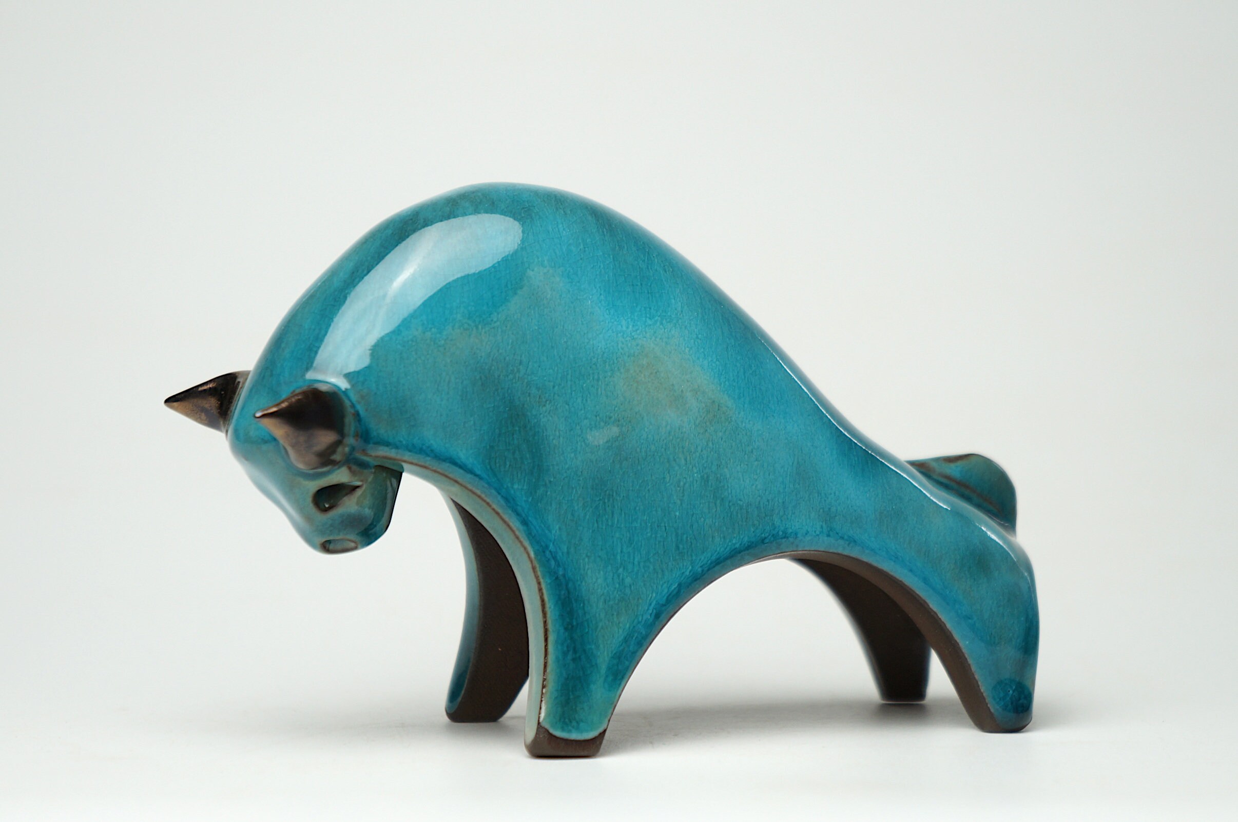 Ceramic Bull Sculpture Unique Hand Made Gift Minimalist - Etsy