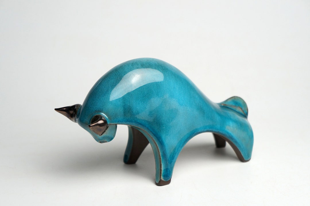 Ceramic Bull Sculpture, Unique Hand Made Gift, Minimalist Animal ...