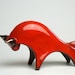 Handmade Red Ceramic Bull Sculpture: Taurus Zodiac Decor - Etsy