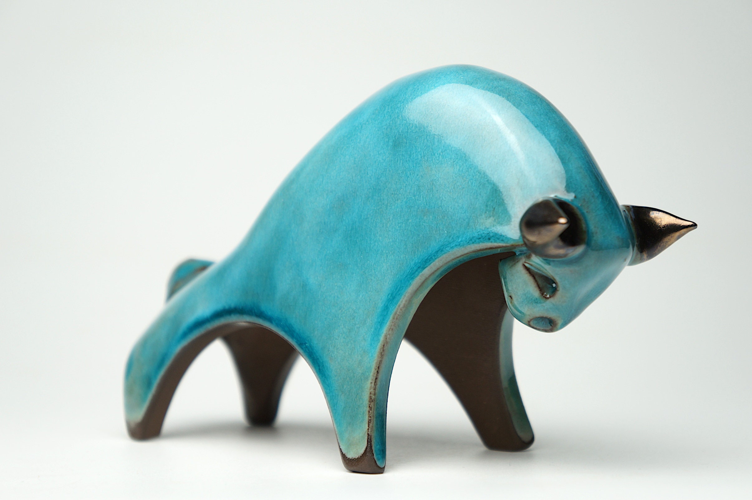 Ceramic Bull Sculpture Unique Hand Made Gift Minimalist - Etsy