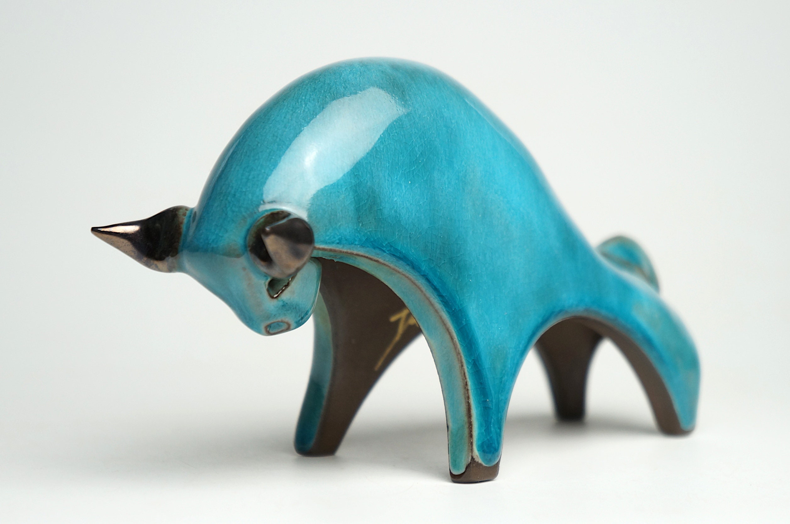 Ceramic Bull Sculpture, Unique Hand Made Gift, Minimalist Animal ...