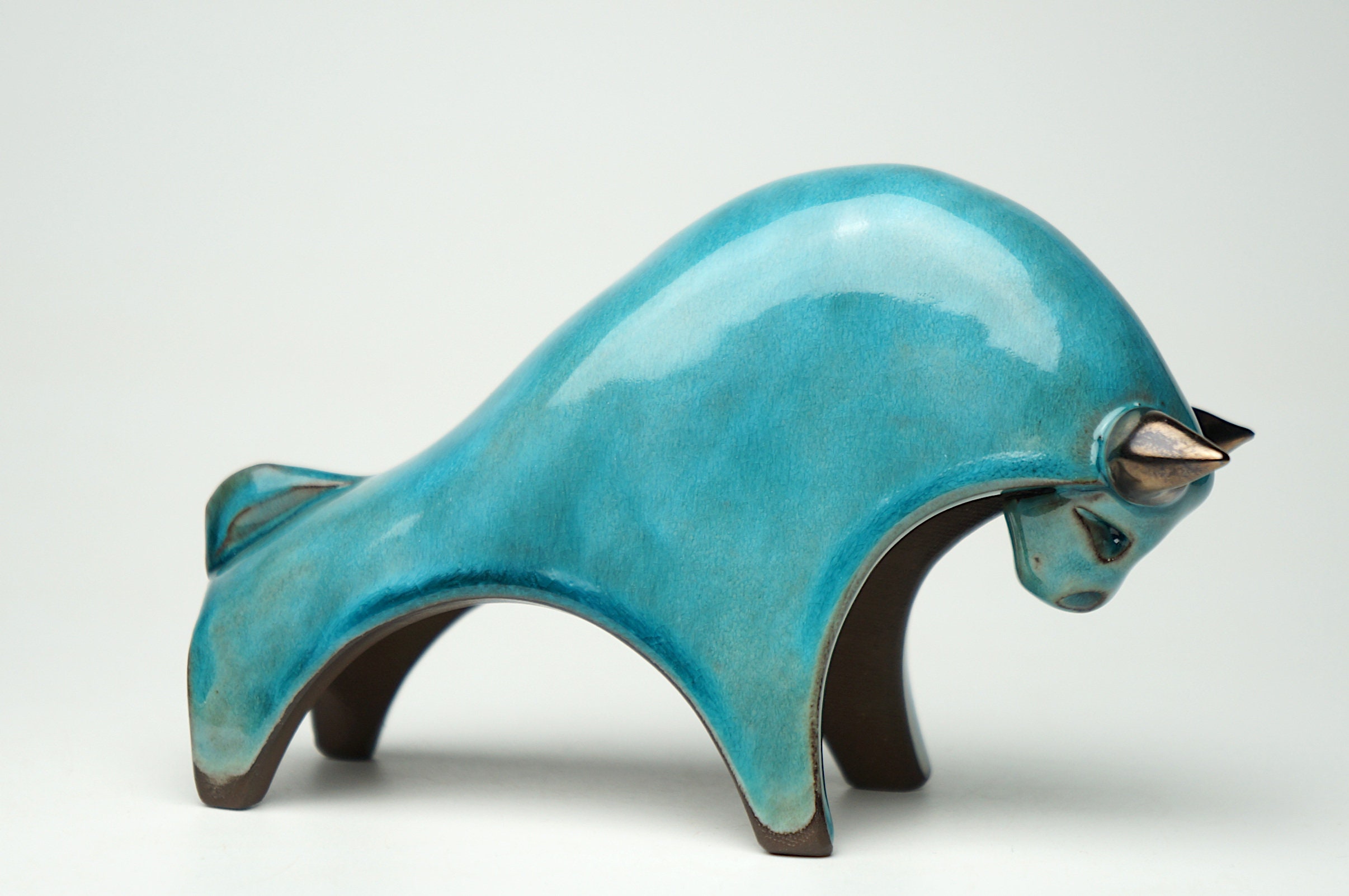 Ceramic Bull Sculpture Unique Hand Made Gift Minimalist - Etsy