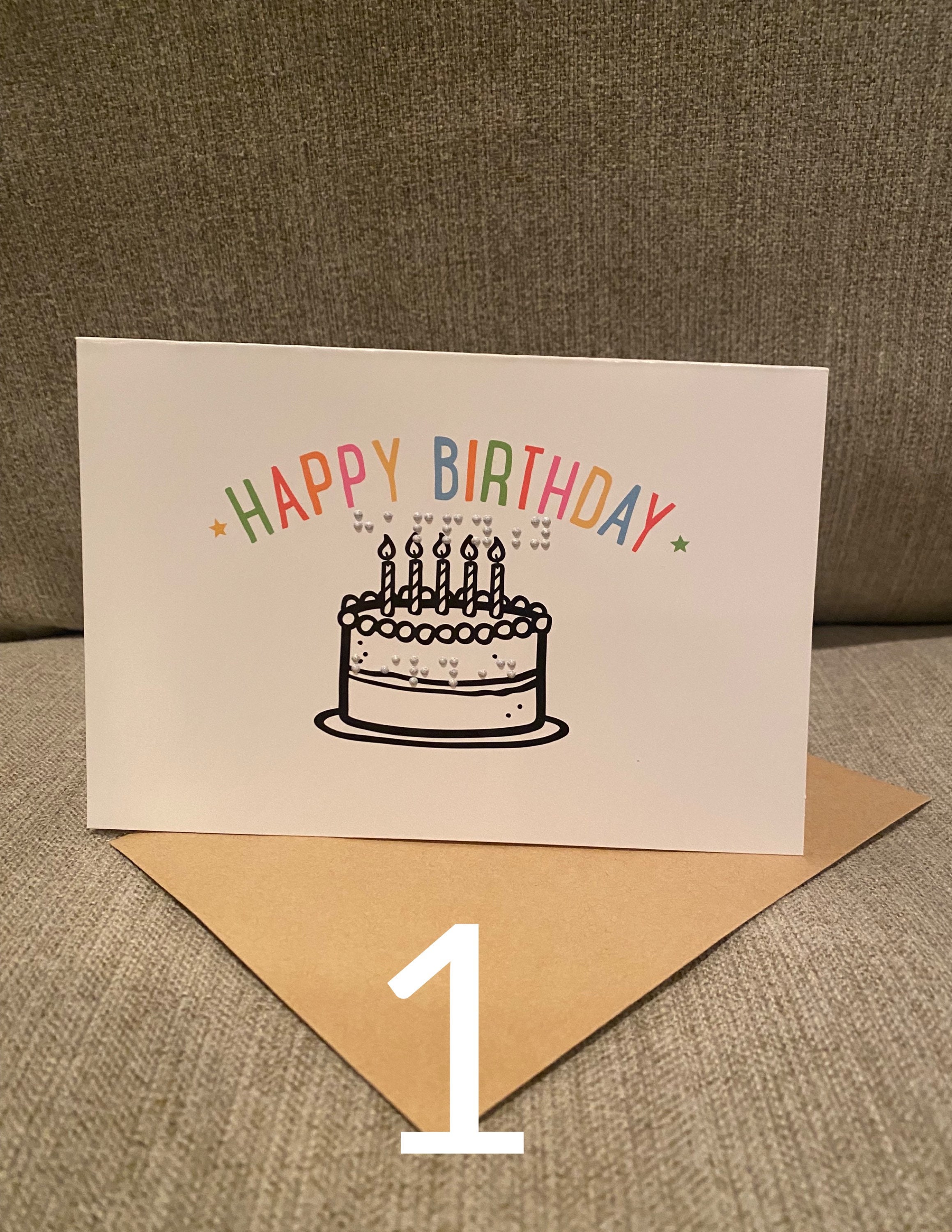 Custom Greeting Braille Card Raised Letter Tactile Gift Accessible ...
