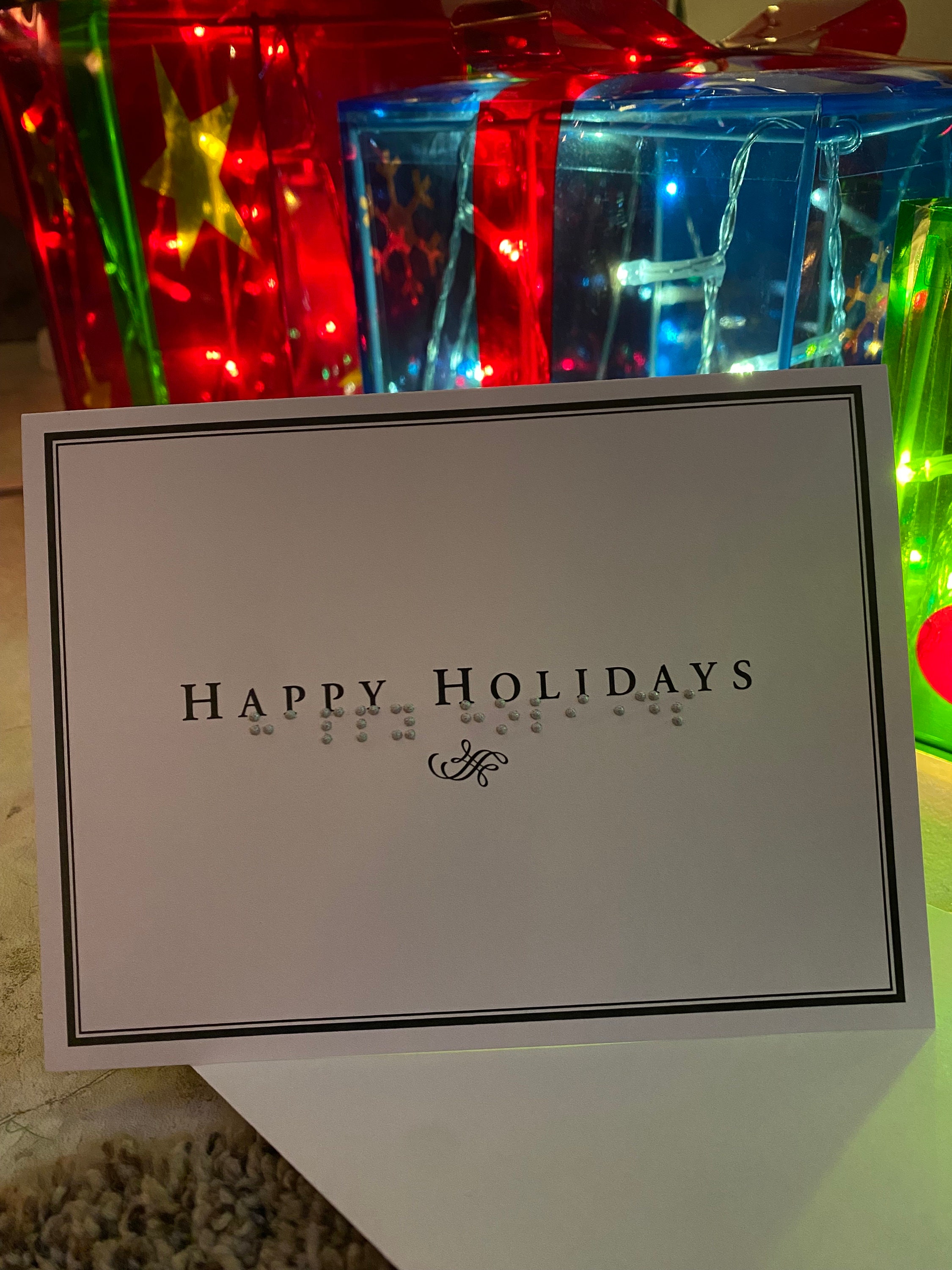 Custom Holiday Greeting Braille Card Raised Letter Tactile Gift ...