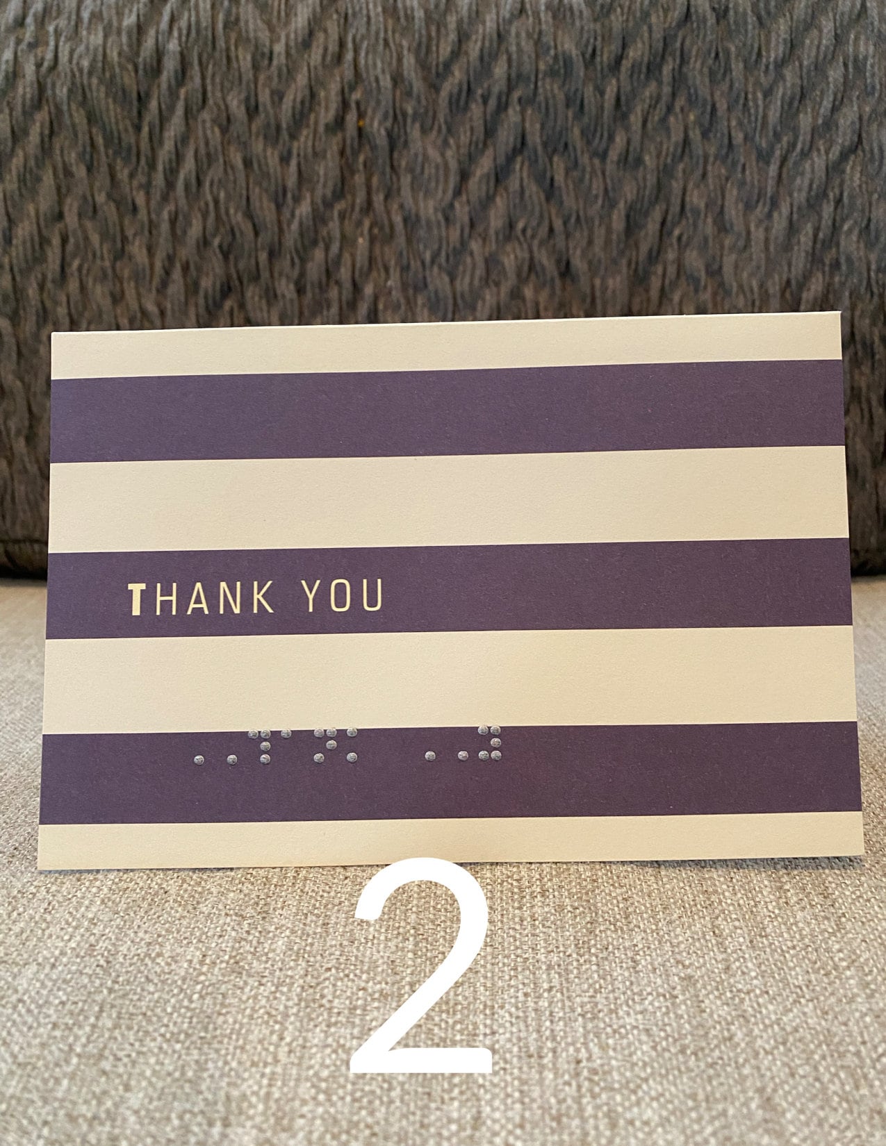 Braille Thank You Card Custom Greeting Card Raised Letter Tactile ...