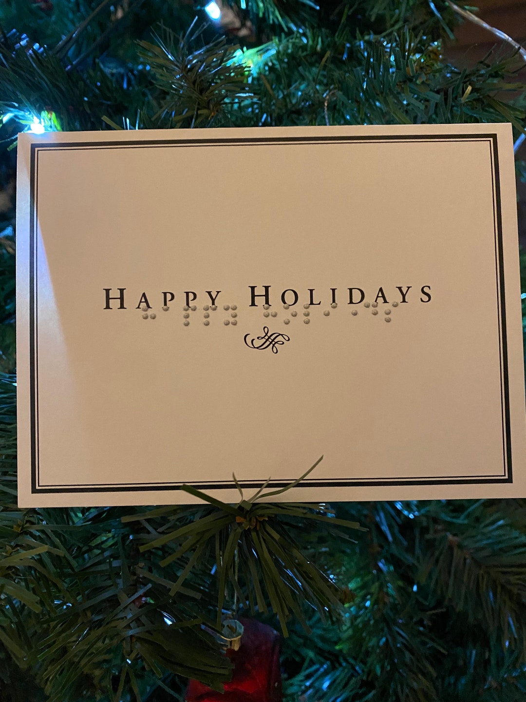 Custom Holiday Greeting Braille Card Raised Letter Tactile Gift ...