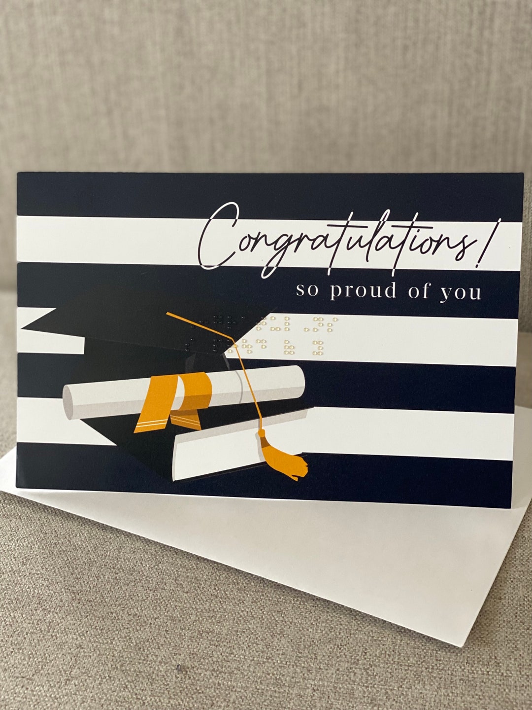 Graduation Congratulation Custom Greeting Braille Greeting Card Raised ...