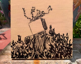 India Ink Wood Art - Etsy