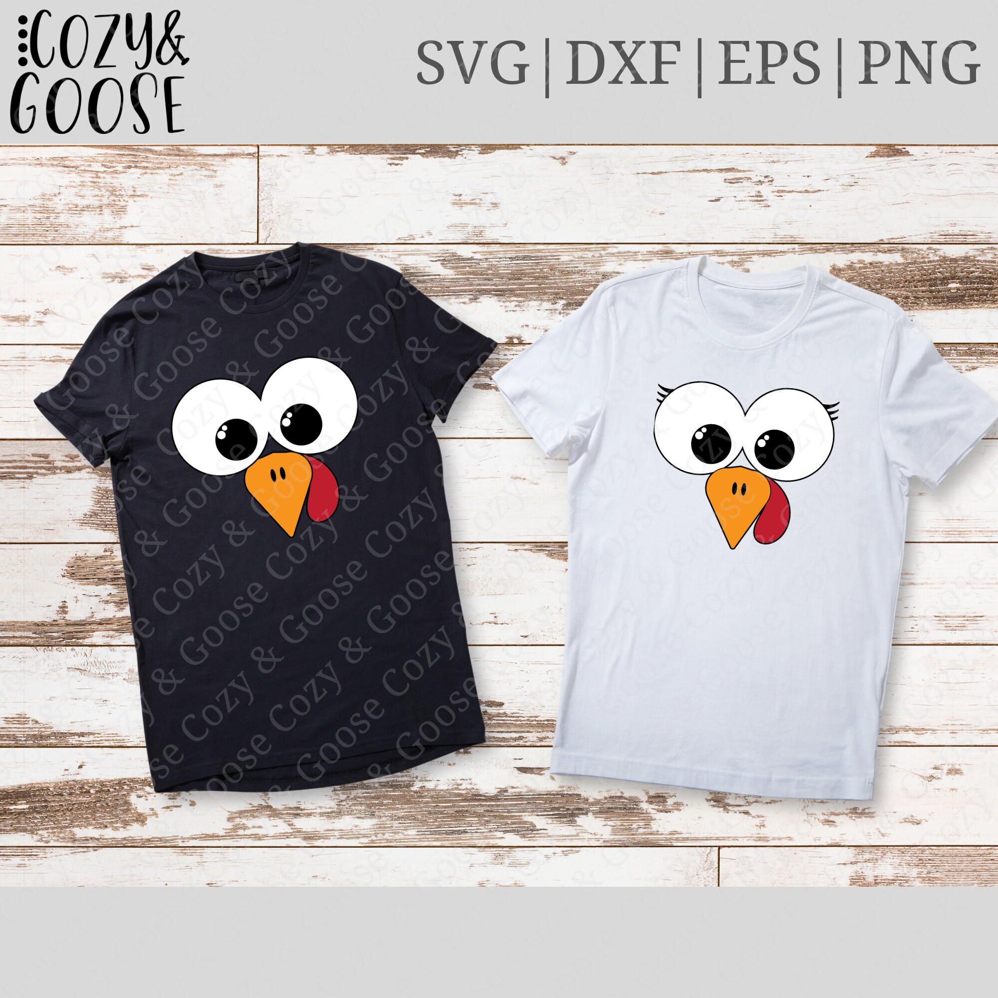 Turkey Face SVG - Turkey Eyes PNG - Funny Thanksgiving Shirt SVG - Big ...