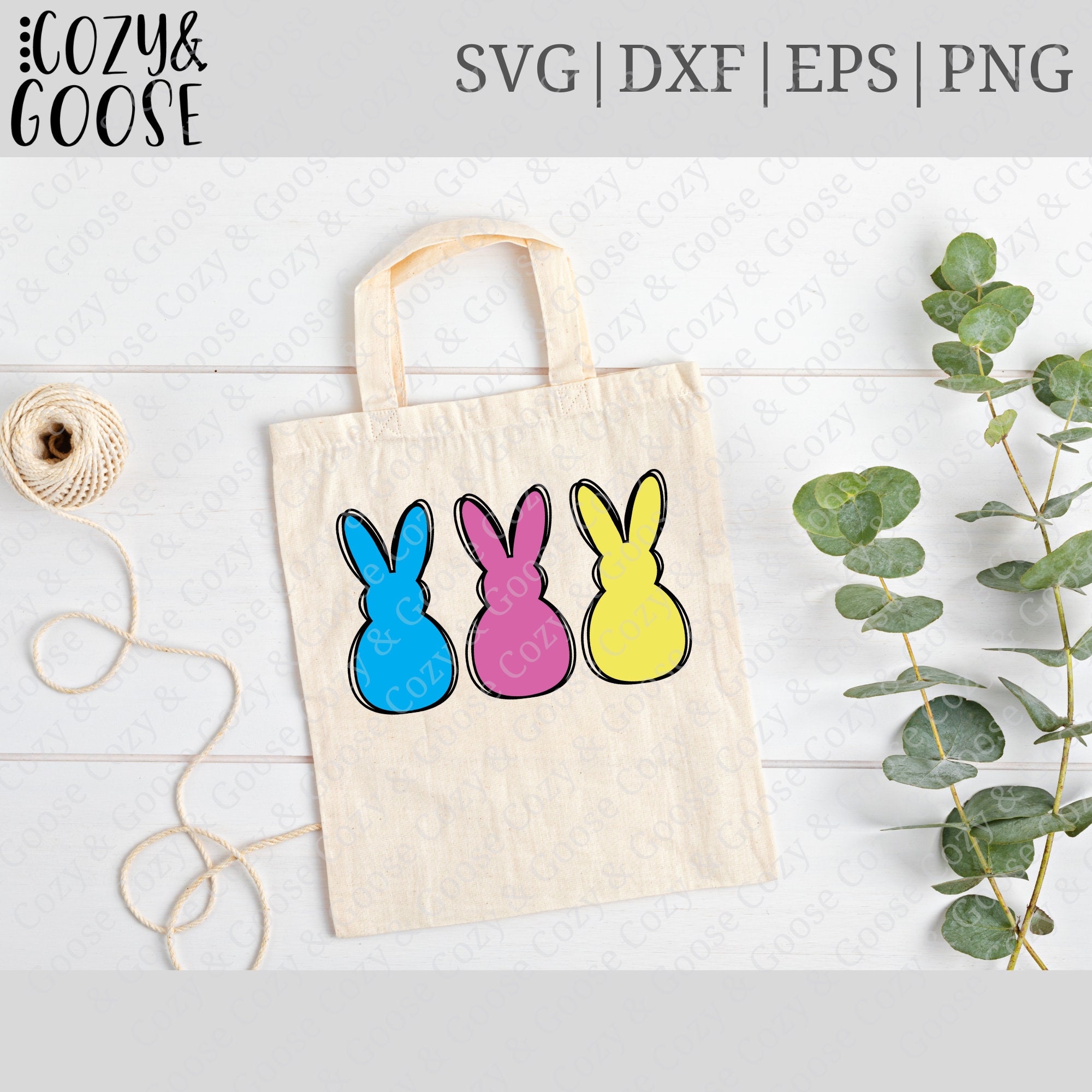 Bunny Trio SVG - Easter SVG - Peeps SVG - Happy Easter Dxf - Bunny Png ...