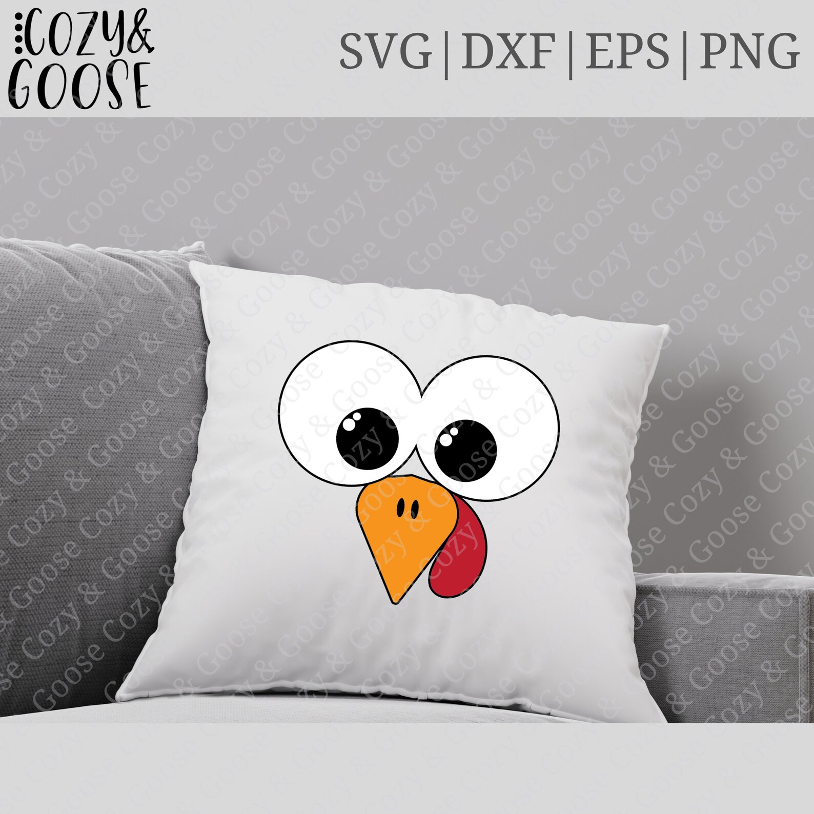 Turkey Face SVG - Turkey Eyes PNG - Funny Thanksgiving Shirt SVG - Big ...