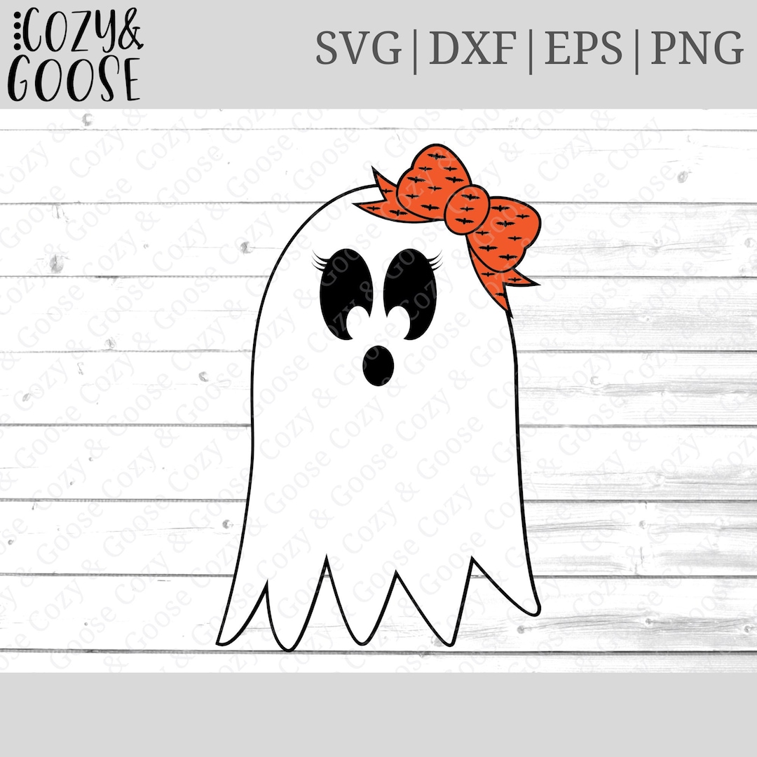 Ghost SVG - Girl Ghost - Ghost Girl With Bow PNG - Cute Girl Ghost SVG ...