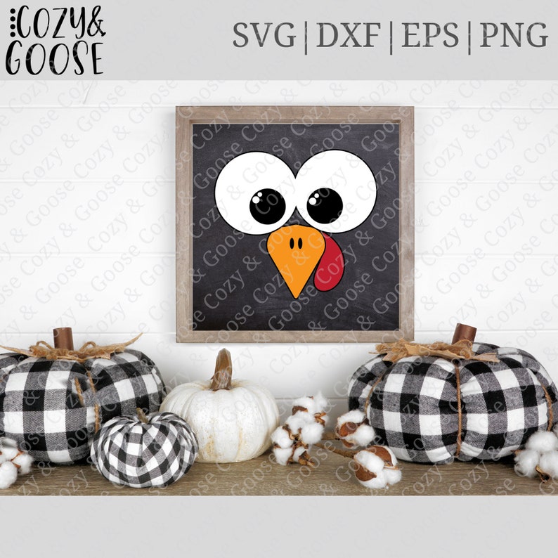 Turkey Face SVG - Turkey Eyes PNG - Funny Thanksgiving Shirt SVG - Big ...