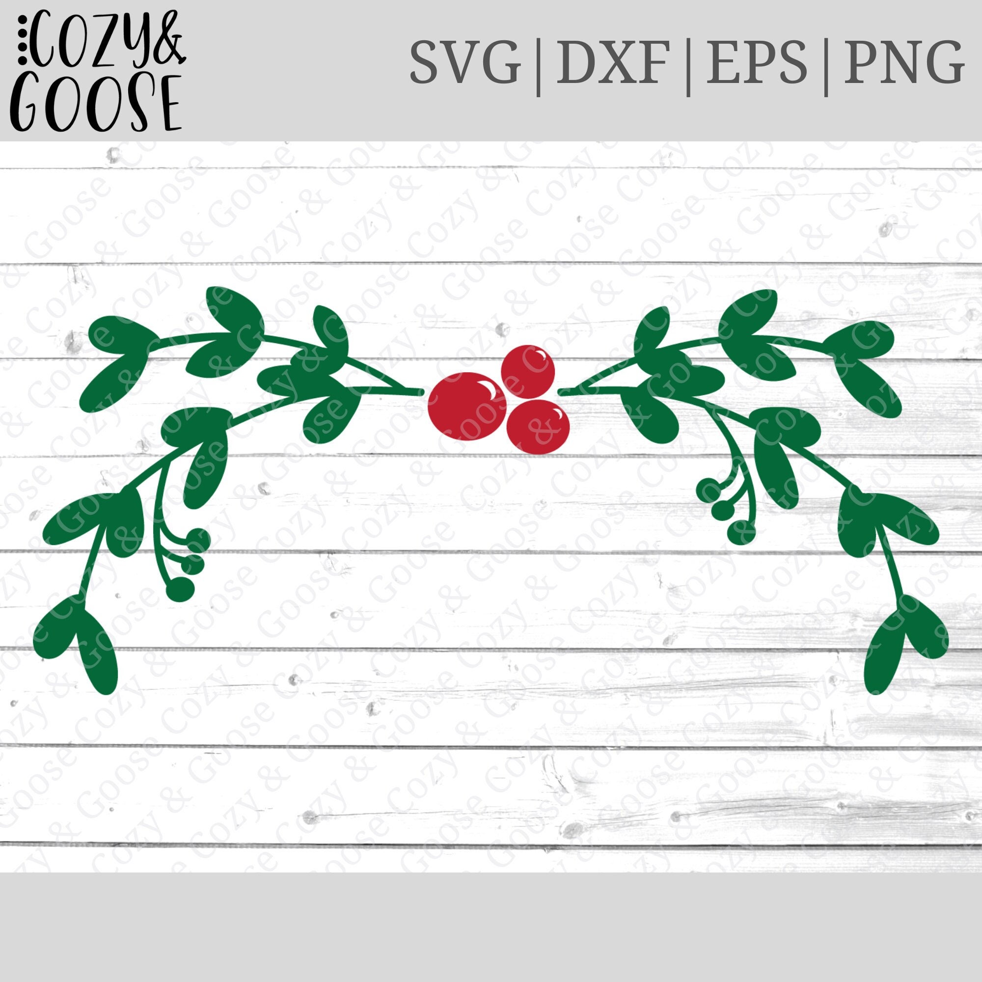 Mistletoe SVG Mistletoe PNG Christmas Holly Christmas Berries SVG ...