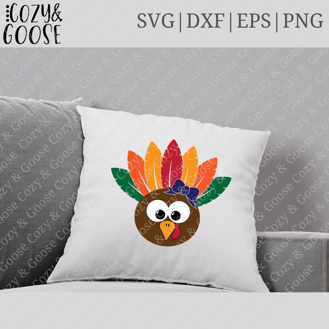 Turkey Face and Feathers SVG - Turkey Face and Feathers With Bow PNG ...