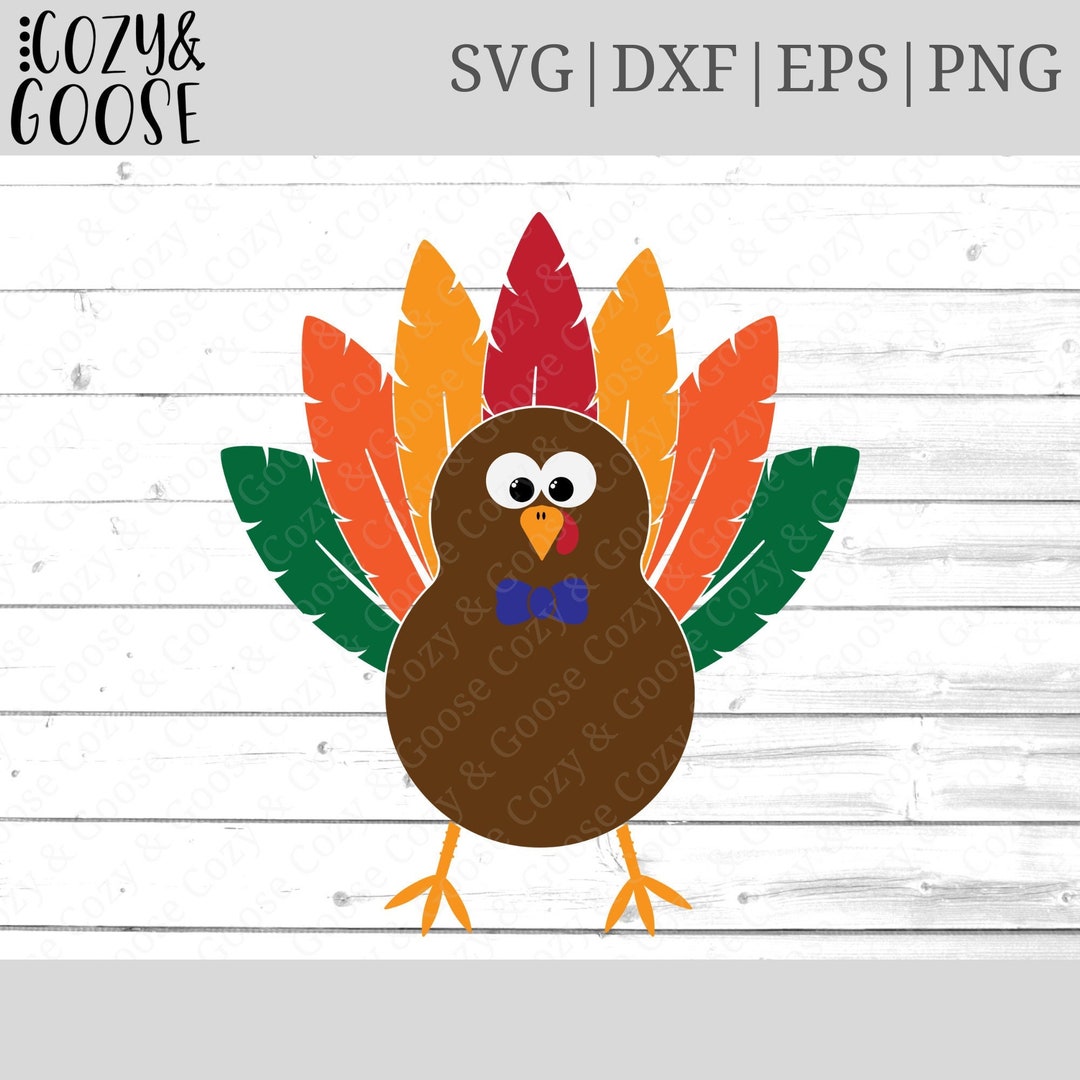 Thanksgiving Turkey Boy SVG - Funny Turkey Bowtie PNG - Happy ...