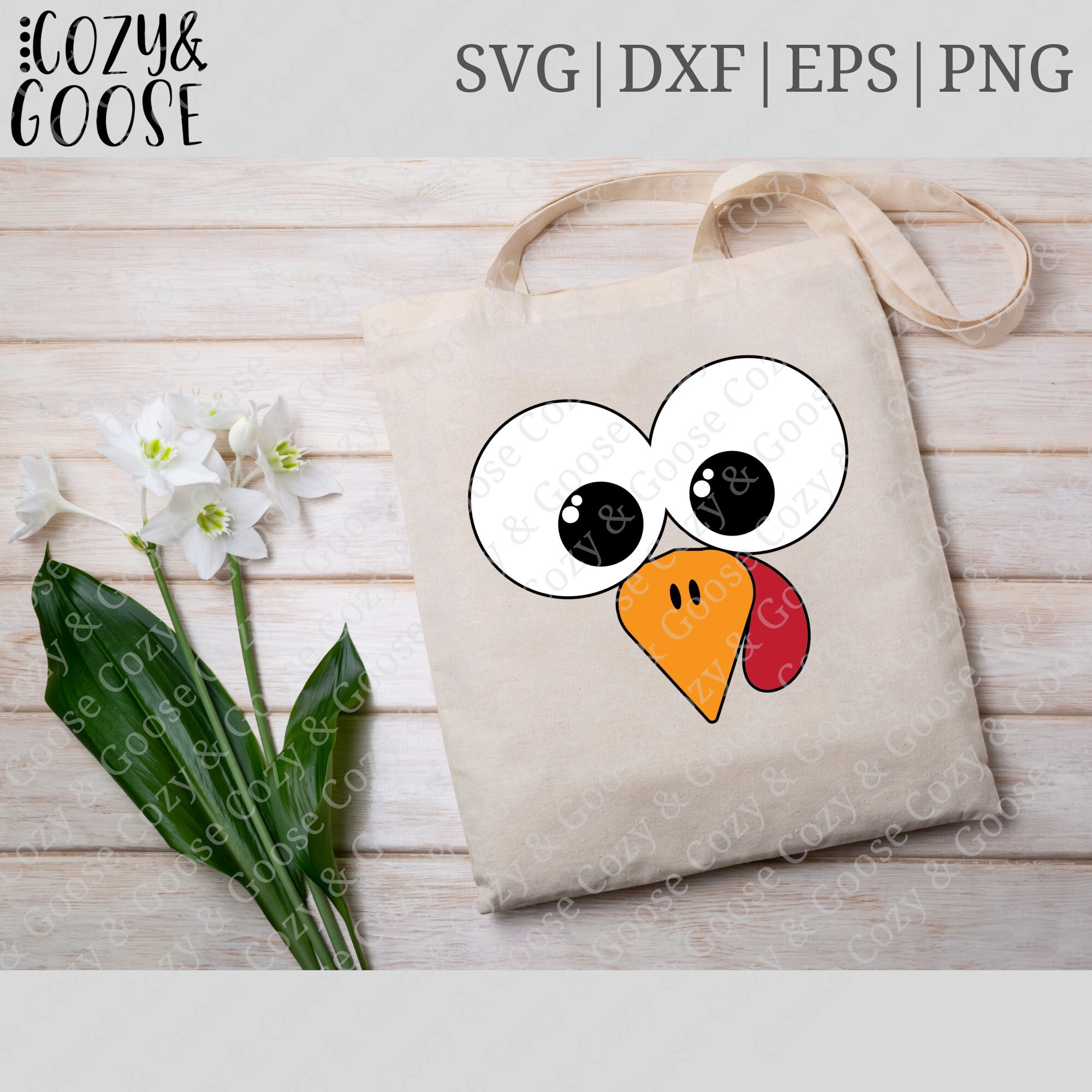 Turkey Face SVG - Turkey Eyes PNG - Funny Thanksgiving Shirt SVG - Big ...