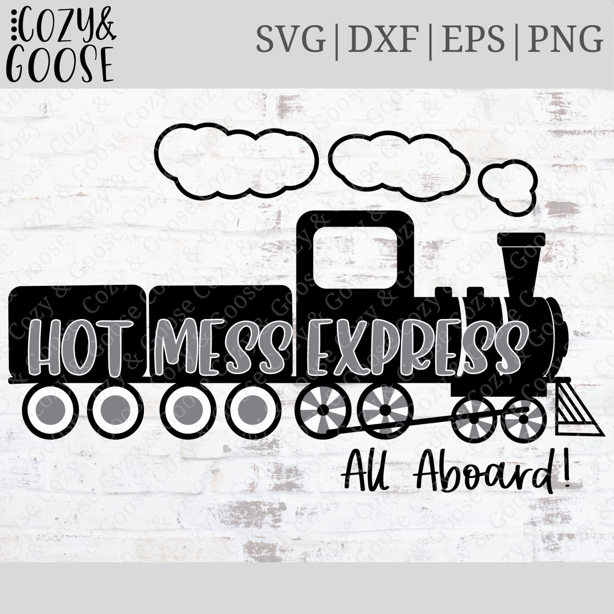 Hot Mess Express SVG Funny Mom Train SVG All Aboard | Etsy