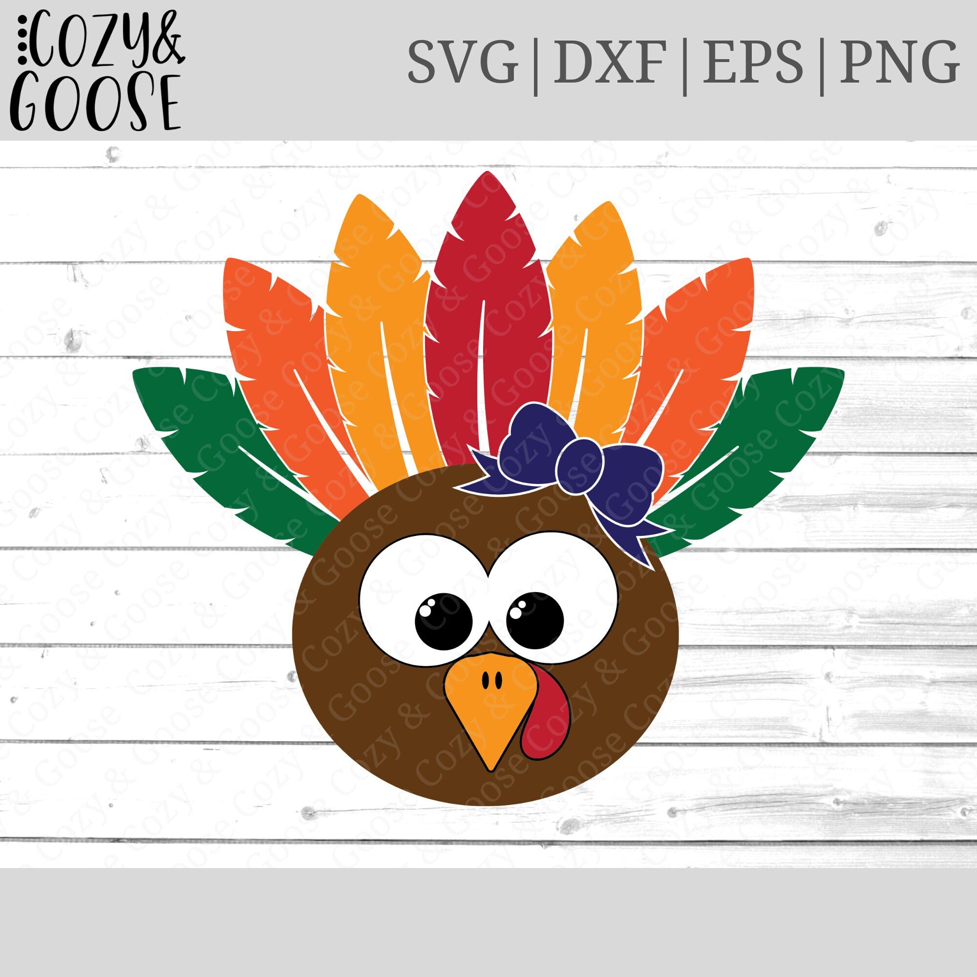 Turkey Face and Feathers SVG - Turkey Face and Feathers With Bow PNG ...