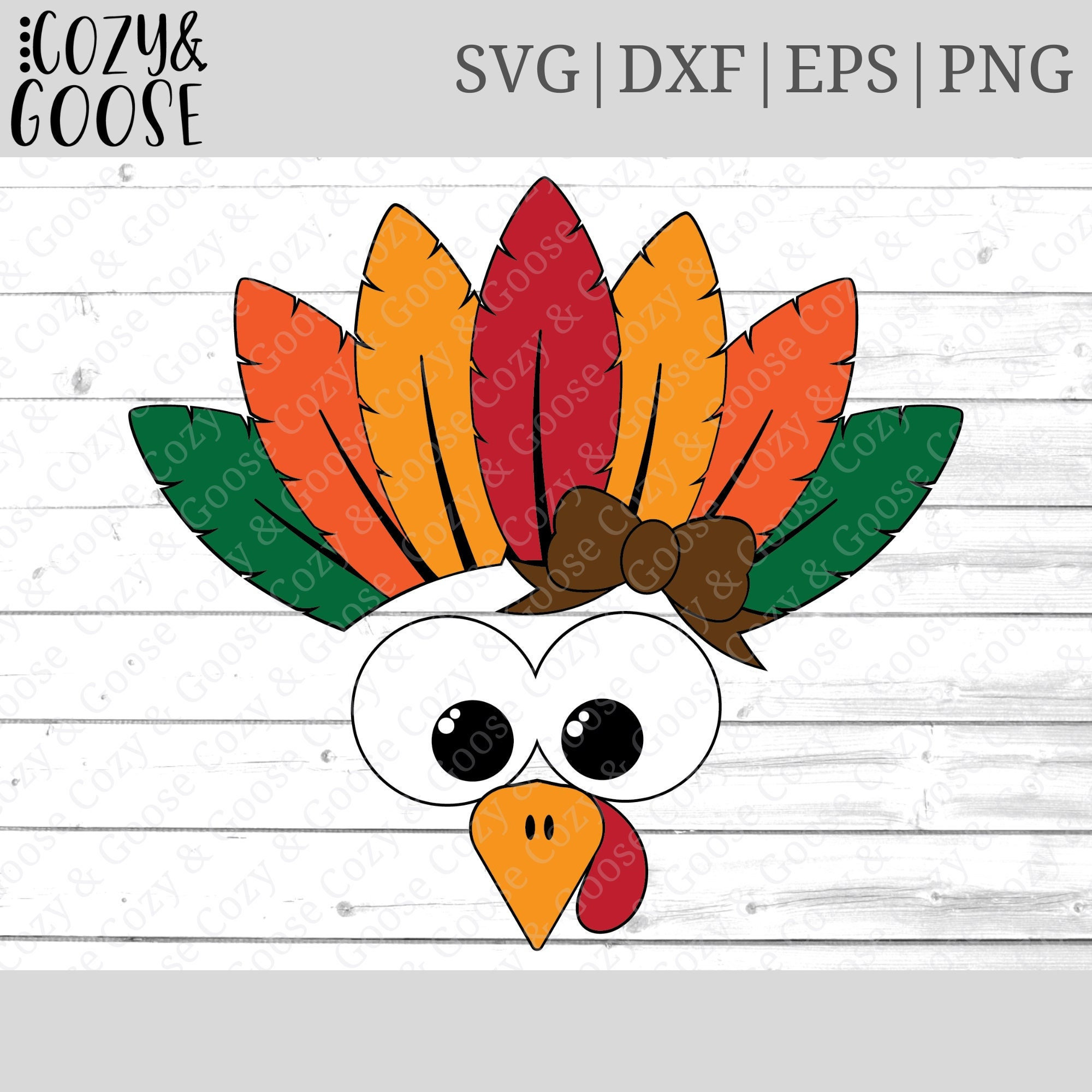 Turkey Face and Feathers SVG - Girl Turkey Face PNG - Funny ...
