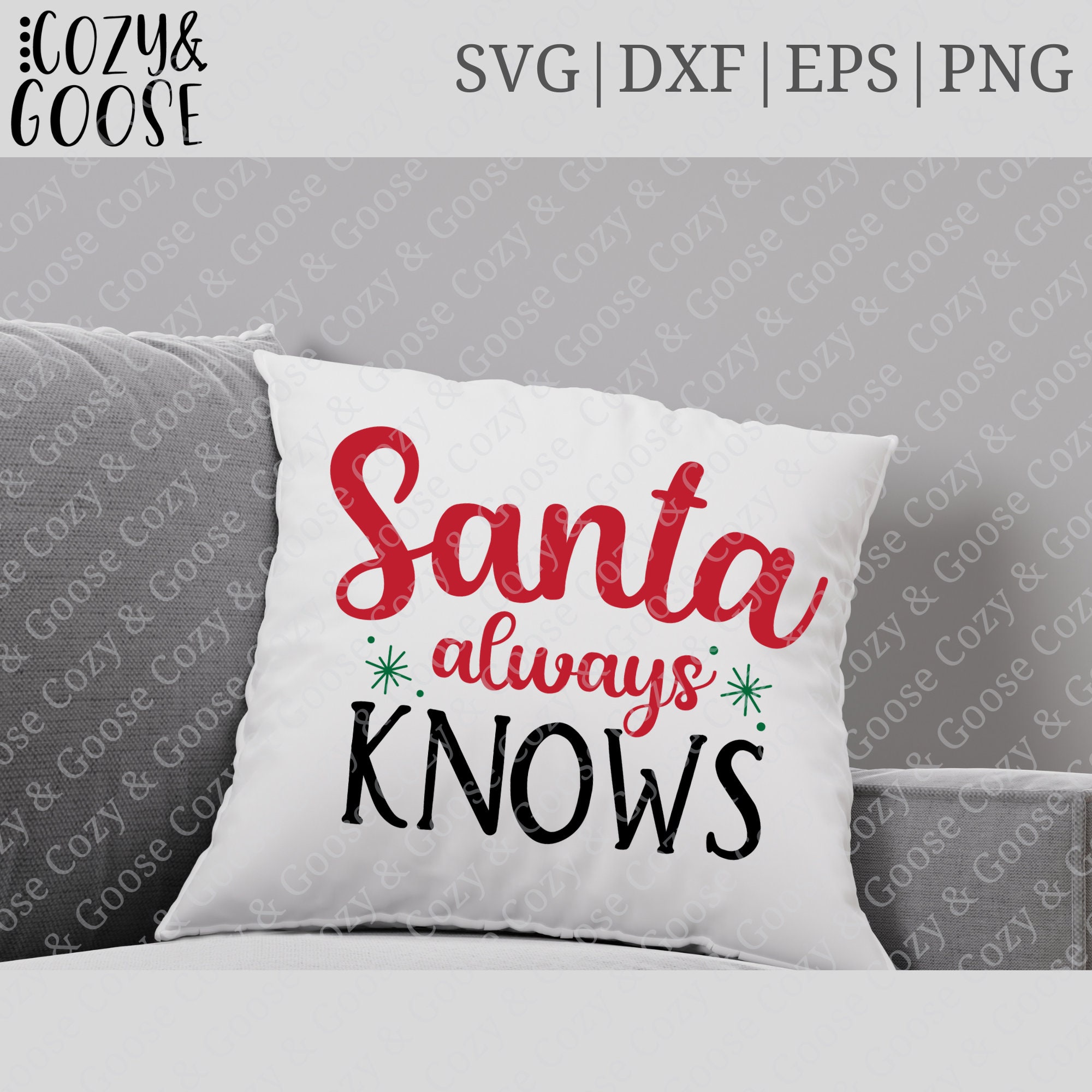 Santa SVG Santa Always Knows SVG Christmas SVG Santa is Always Watching ...