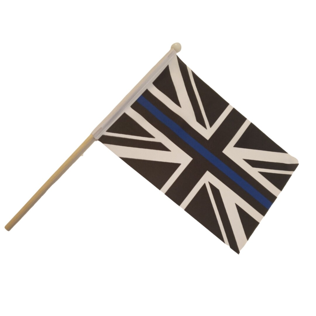 Thin Blue Line Military 9'' X 6'' Hand Waving Flag With or Without ...