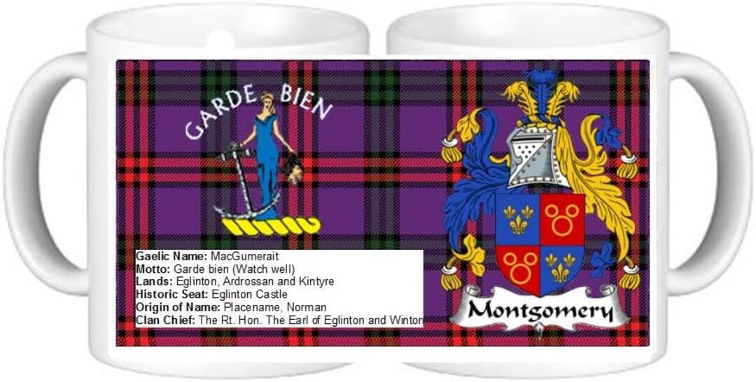 Scottish Clan With Crest Coat of Arms Details Ceramic Coffee Mugs in A ...