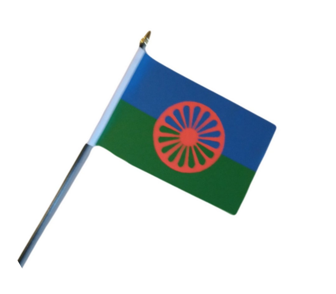 Zigeuner Romanie Völker 15 x 10 cm handschwingende Flagge mit oder ohne ...