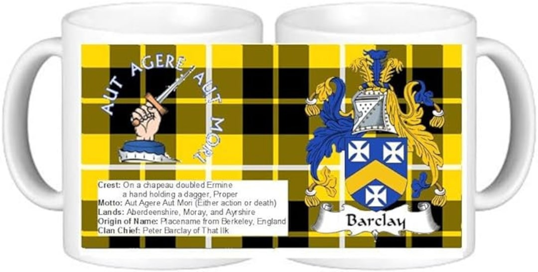 Scottish Clan With Crest Coat of Arms Details Ceramic Coffee Mugs in A ...