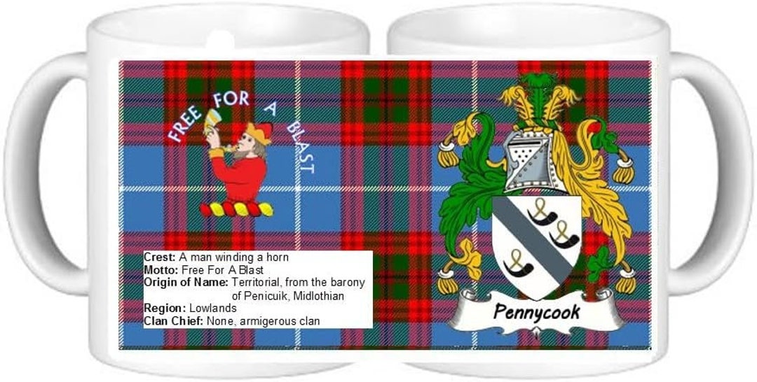 Scottish Clan With Crest Coat of Arms Details Ceramic Coffee Mugs in A ...
